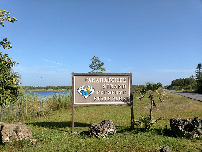 The official welcome sign marks your entry into one of Florida's best-kept secrets, where real nature still runs the show.