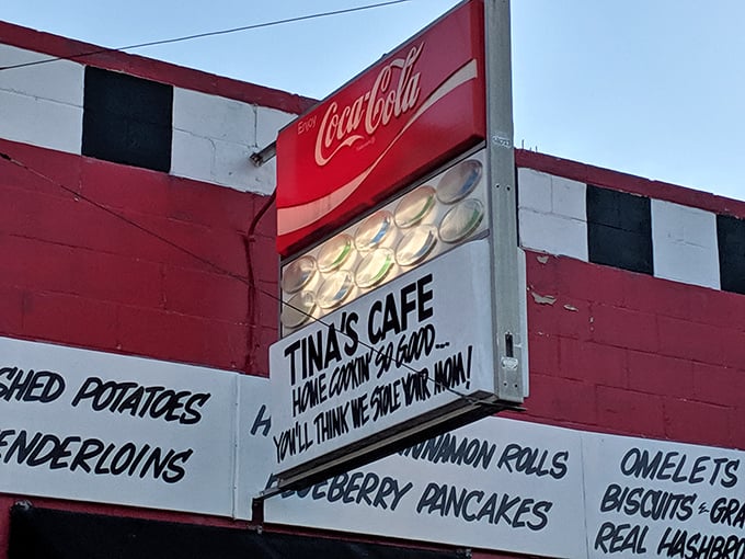 "You'll think we stole your Mom!"&mdash;the sign promises. After tasting those cinnamon rolls and pork tenderloins, you might wonder if Mom's been moonlighting here.