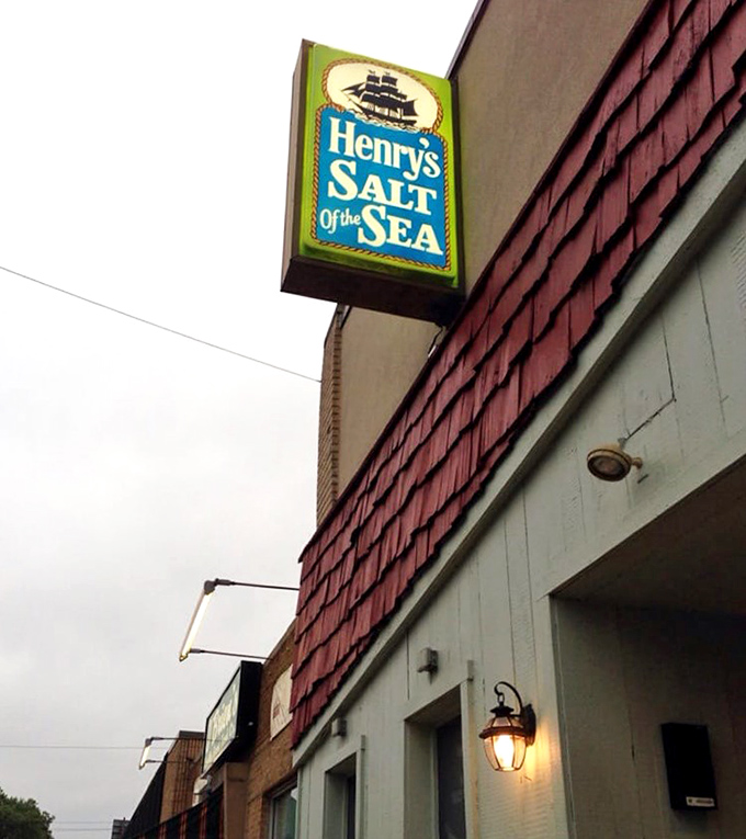 Henry's iconic sign featuring a sailing ship promises maritime delights, a beacon for seafood lovers navigating Allentown's dining scene.