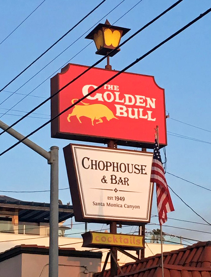 That iconic sign has guided generations of steak lovers to this Santa Monica Canyon institution since 1949.