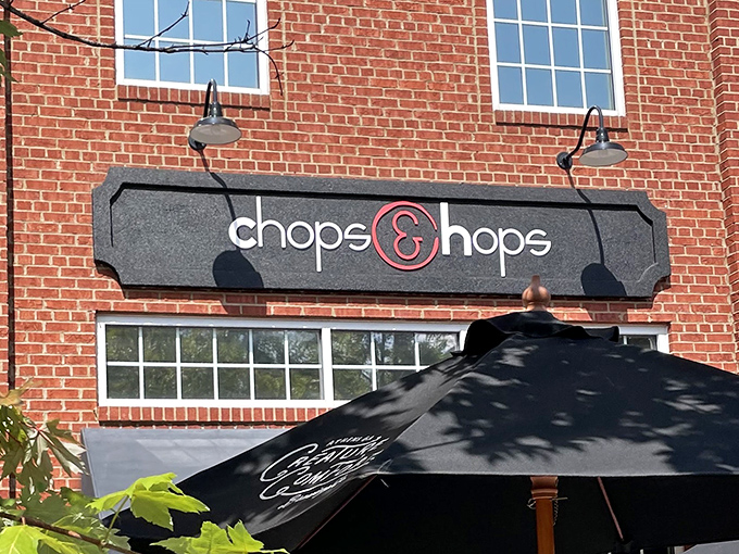 The sign says it all &ndash; where "chops" meets "hops" and everybody wins.