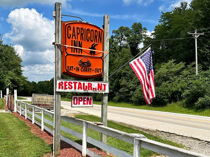 That bright orange sign against the Ohio sky isn't just advertising&mdash;it's a beacon of hope for hungry travelers and a landmark for locals.