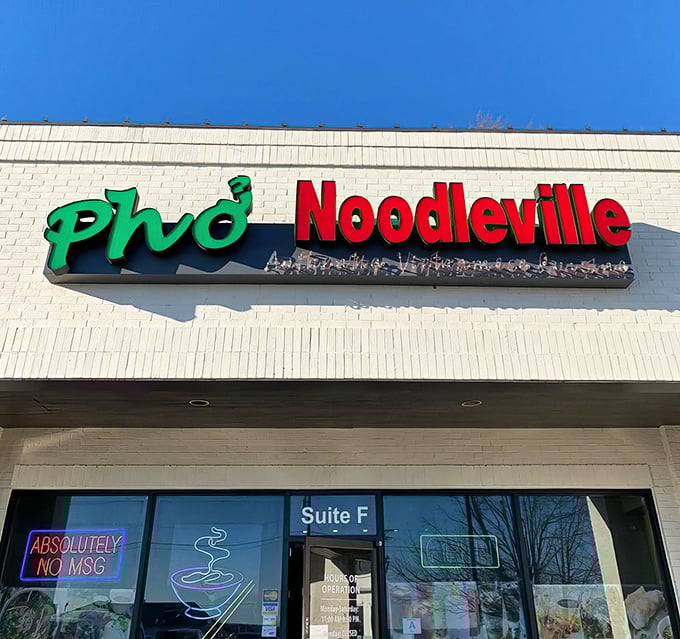 Bold lettering declaring "Authentic Vietnamese Cuisine" isn't just marketing&mdash;it's a promise this strip mall gem delivers on spectacularly every day.