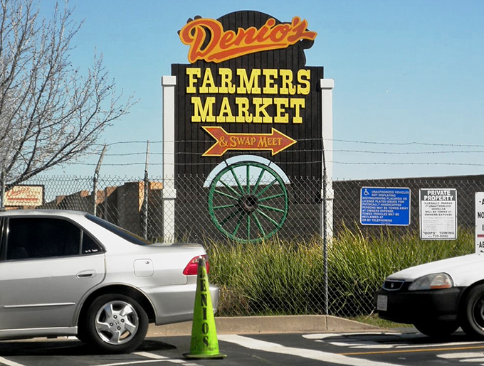 The beacon of bargain hunters everywhere—Denio's iconic sign promises adventures in commerce that big box stores simply can't deliver.