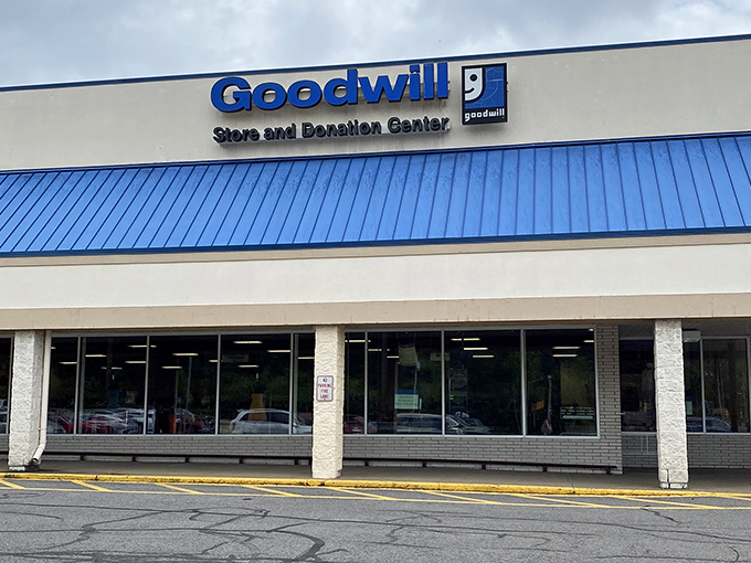 The blue-roofed building doesn't just house secondhand items&mdash;it's a community recycling system disguised as a shopping adventure.