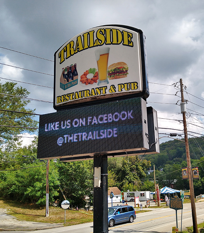 The roadside sign that's guided countless hungry travelers to culinary salvation. Follow it like a North Star of comfort food.
