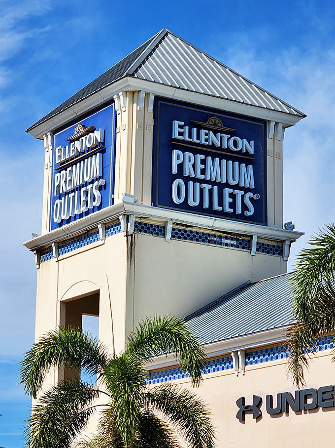 The iconic tower stands as a beacon of hope for fashion-forward shoppers on a budget&mdash;like a lighthouse guiding ships to the shores of savings.