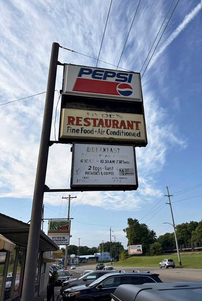 That classic roadside sign against an Ohio sky&mdash;a beacon for hungry travelers and a landmark for locals who measure their lives by meals shared here.