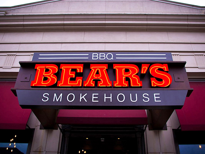 The sign that launched a thousand road trips—Connecticut barbecue pilgrims plan their journeys with this red glow in mind.