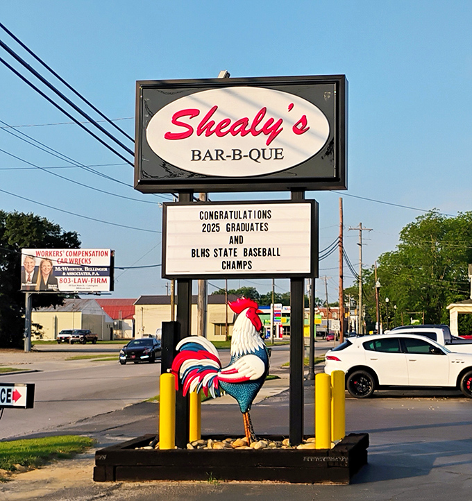 The roadside beacon that's guided hungry travelers for generations. That rooster knows what's good.