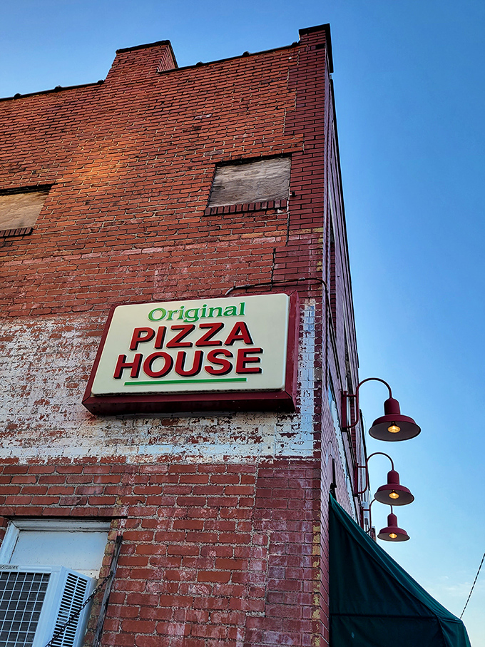 The vintage "Original Pizza House" sign stands as a beacon of hope for hungry travelers seeking authentic pizza salvation.