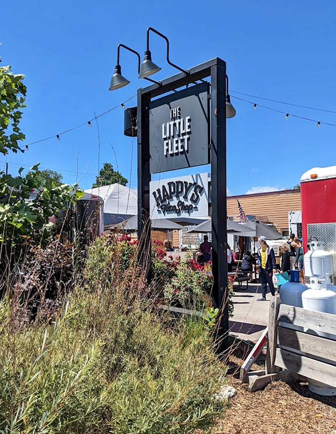 The sign stands as a beacon for food pilgrims seeking culinary adventure&mdash;with Happy's Taco Shop below promising the smoked potato taco of your dreams.