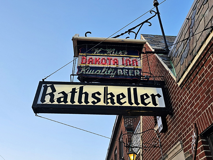The vintage signage promises "Quality Beer" &ndash; two words that have been luring Detroiters through these doors for generations of "Prost!" moments.