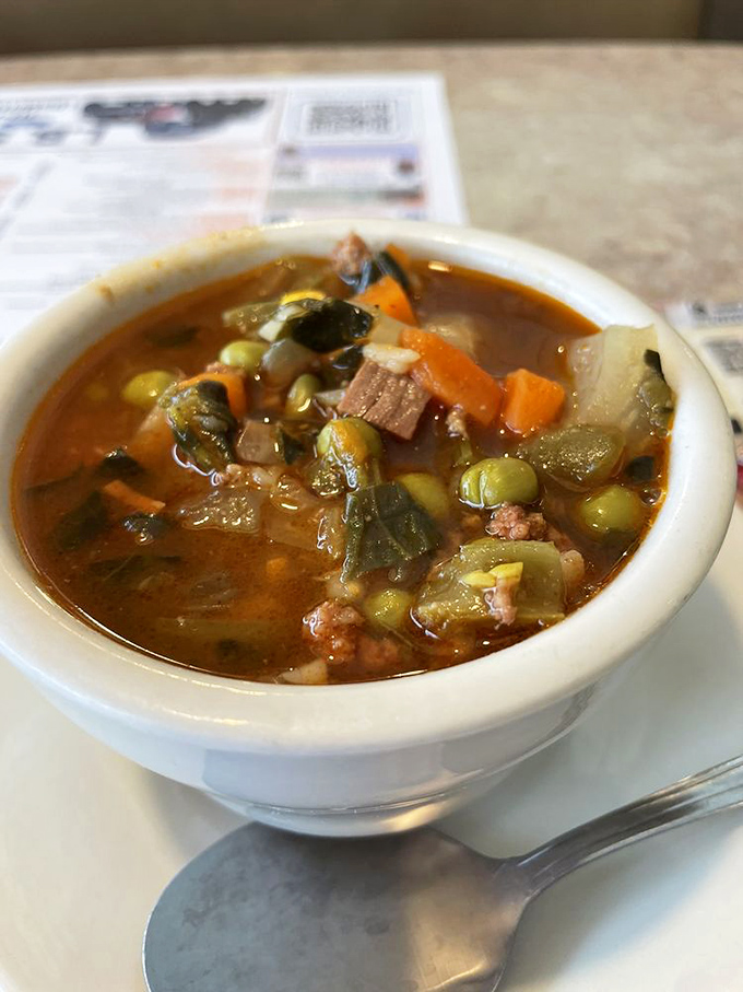 Homemade vegetable soup that proves lunch at a breakfast joint isn't settling&mdash;it's discovering their second superpower.