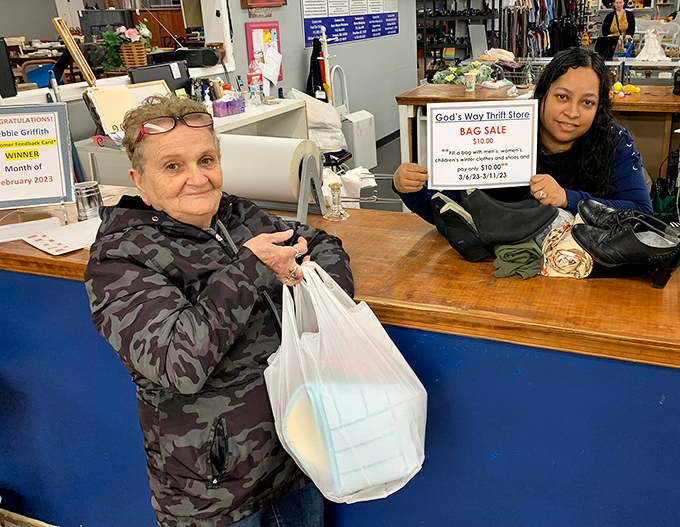 The heart of any great thrift store: happy customers and friendly staff who make the treasure-hunting experience as valuable as the treasures themselves.