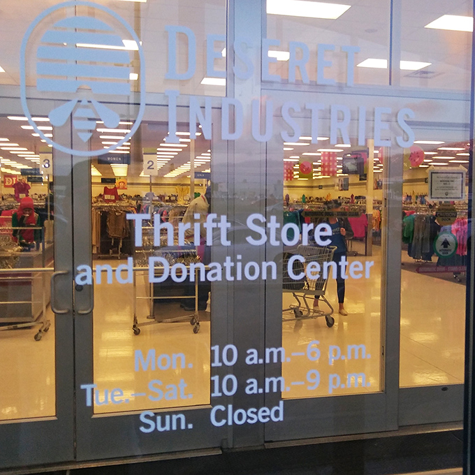 The front door—portal to possibility—where the store hours are posted like a schedule for your treasure hunting expeditions.