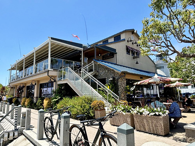 A seafood sanctuary perched perfectly between land and sea. Bikes parked outside suggest the smartest locals arrive on two wheels.