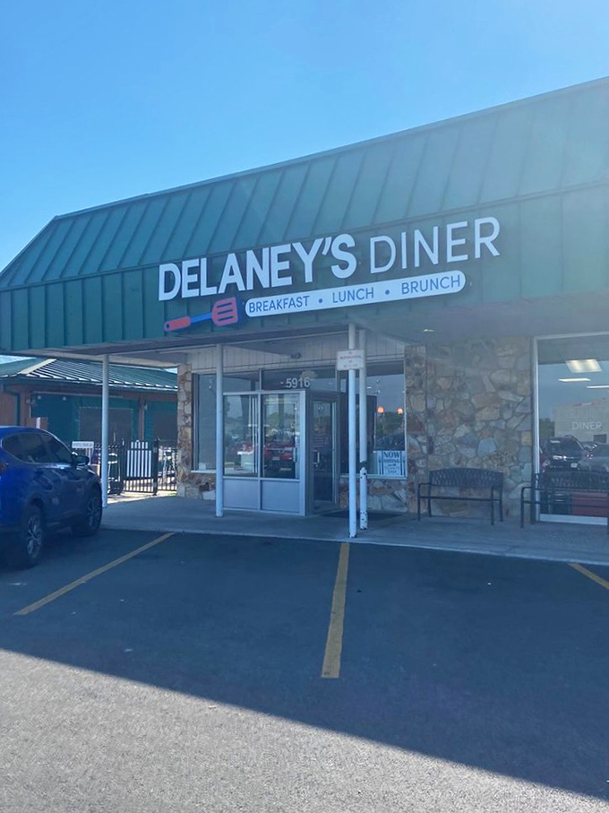 Morning sunshine highlights the teal awning&mdash;a breakfast landmark that's been fueling Westerville's days one plate at a time.