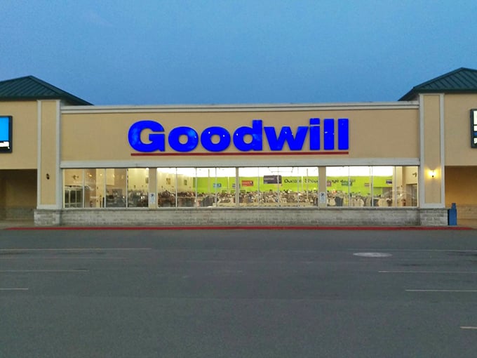 As dusk falls, the Goodwill storefront glows with possibility. Inside those walls, tomorrow's treasures wait patiently for their discovery.