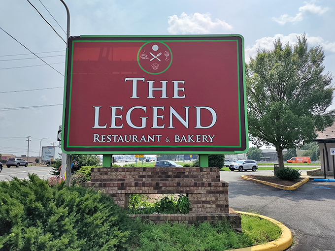 The roadside sign stands proud like a culinary lighthouse, guiding hungry travelers to safe harbor. Follow it and be rewarded.