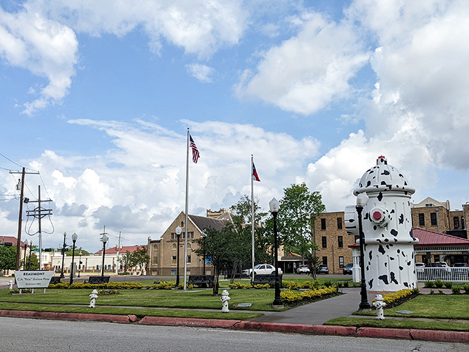 Even the street view can't diminish the hydrant's ability to stop traffic and start conversations.