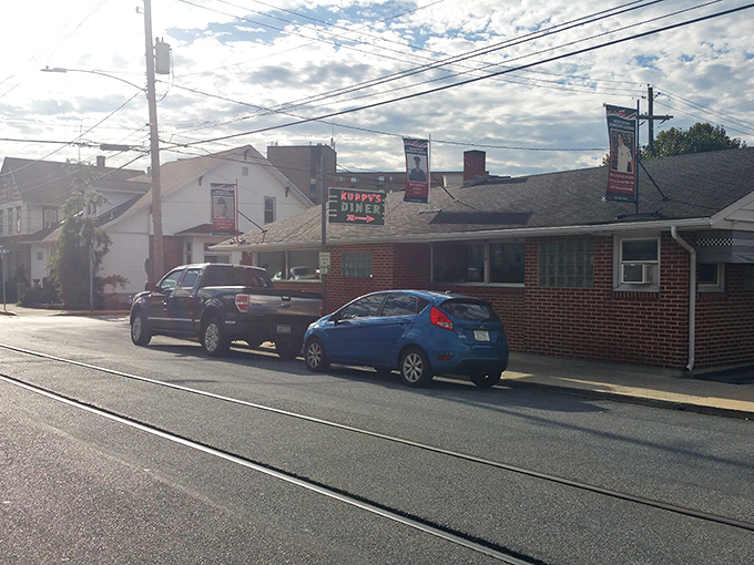 Morning light bathes Kuppy's Diner in a golden glow, while parked cars out front suggest others have already discovered what you're about to enjoy&mdash;a Pennsylvania breakfast institution.