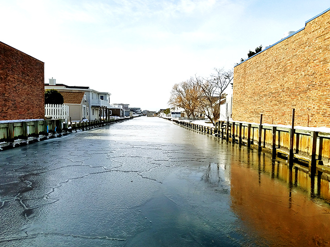 Winter transforms Fenwick's waterways into serene, reflective passages. The off-season reveals the town's contemplative character beneath the summer buzz.