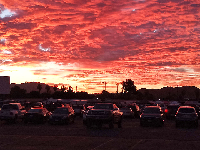 Nature provides the most spectacular pre-show entertainment&mdash;a California sunset painting the sky in impossible shades of crimson and gold.