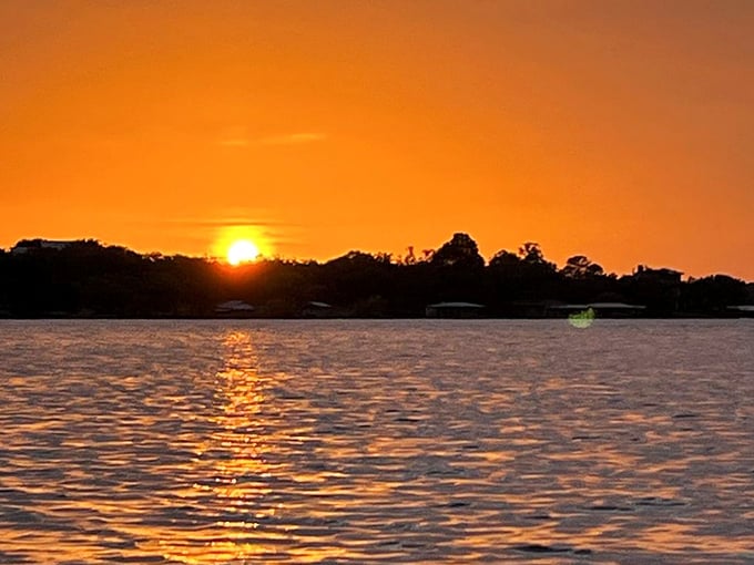 Sunset paints the lake golden, the kind of view that makes you forget to check your phone.