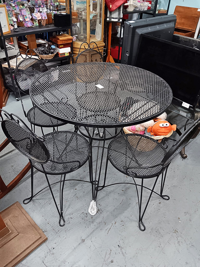 This vintage patio set isn't just furniture&mdash;it's the stage for your next outdoor gathering, complete with built-in conversation starter.