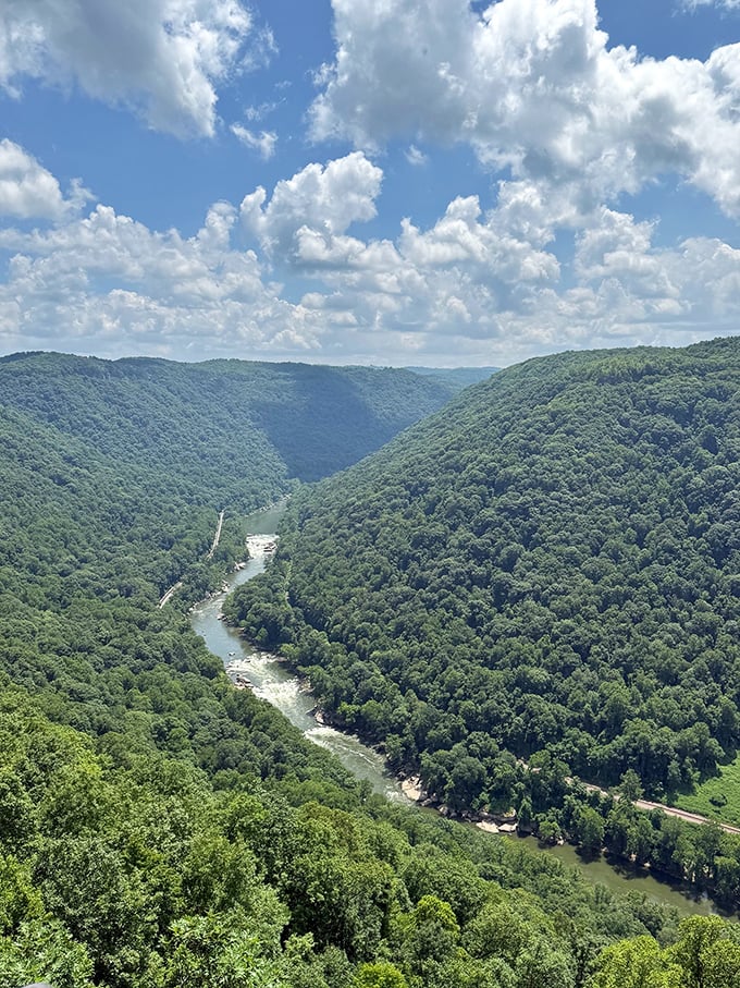 The New River carves its ancient path through mountains that were old when the Pyramids were young.