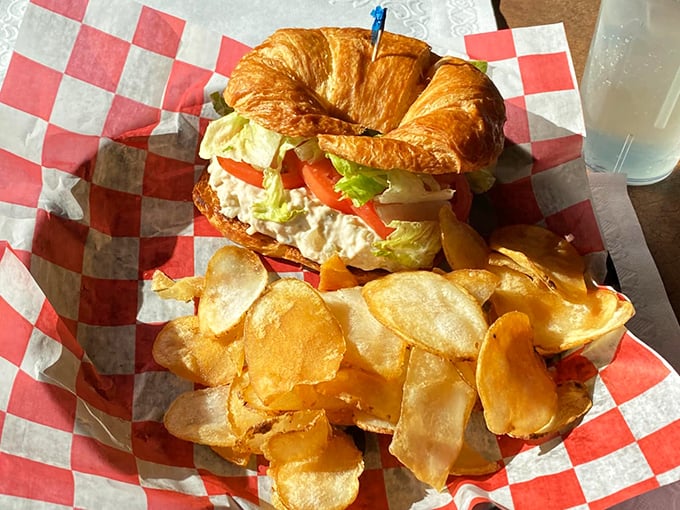 A croissant sandwich that's bursting with freshness &ndash; the kind of lunch that makes you wonder why you ever waste time with drive-thru windows.