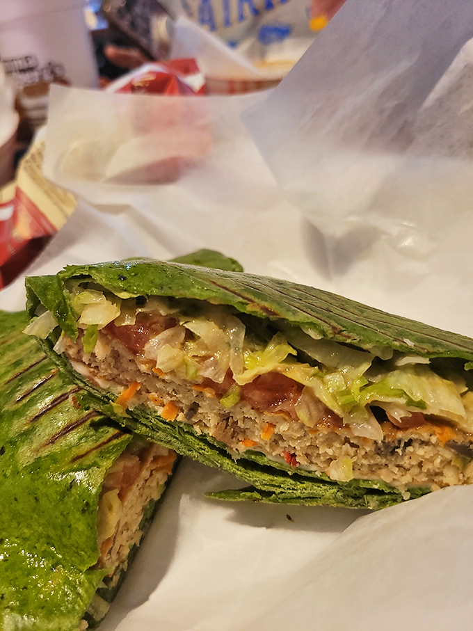 The wrap revolution takes a green turn with this vibrant creation—proof that healthy eating doesn't have to be a bland affair.