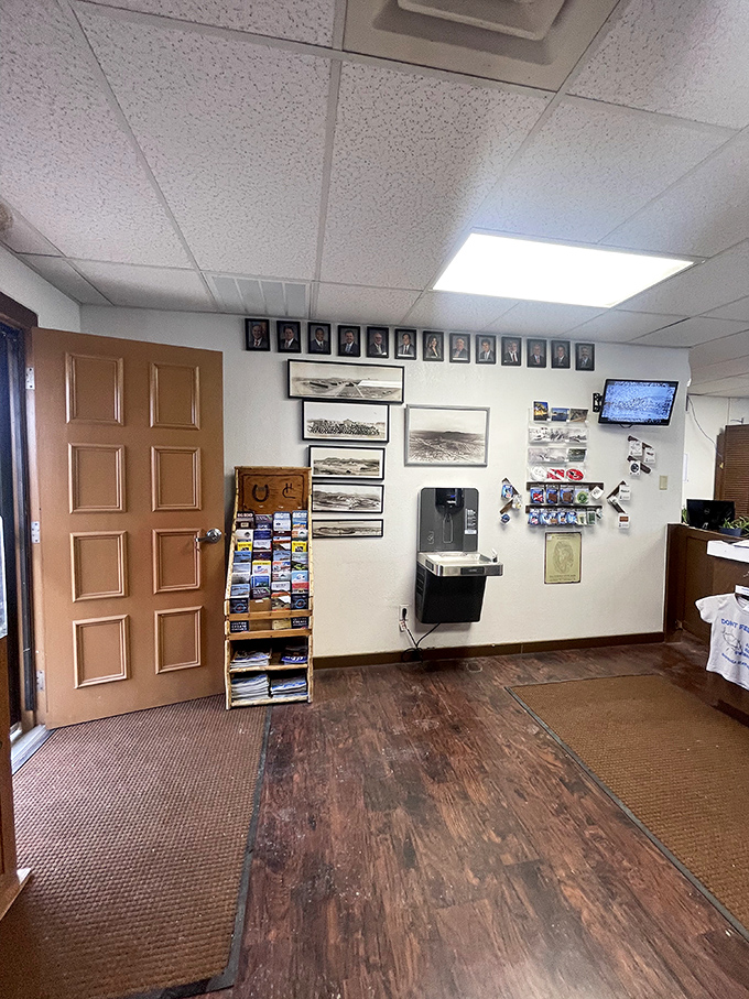 The visitor center welcomes guests with historical photos and all the park information needed.