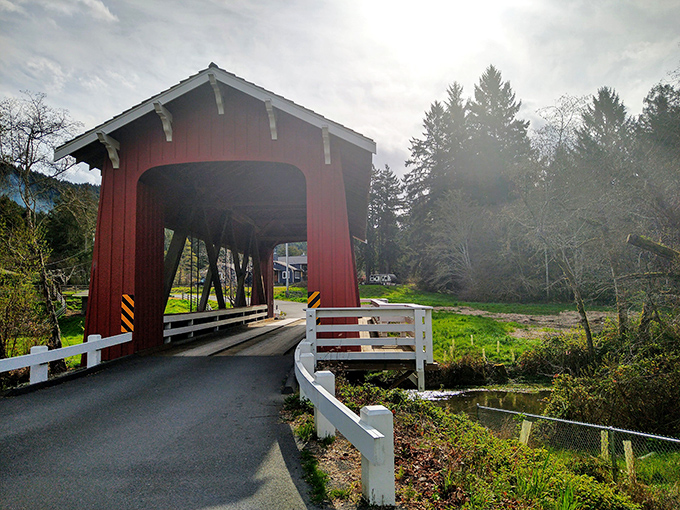 Approaching from this angle, sunlight bathes the entrance in golden light&mdash;nature's spotlight on a humble yet magnificent piece of California history.