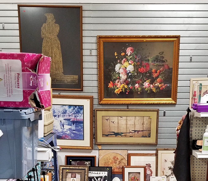 The art wall: where Renaissance-inspired still lifes hang next to hotel room abstracts. Find the perfect conversation piece or just the right frame for half the price.