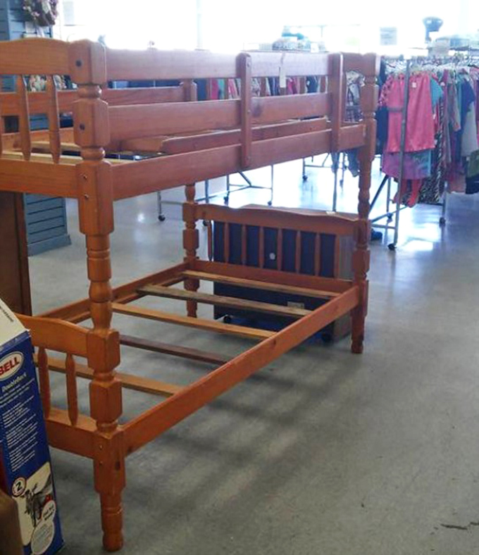 This solid wood bunk bed has weathered sleepovers, whispered secrets, and midnight snacks. Now it's ready for a new generation of childhood memories.