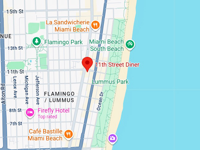 16. 11th street diner map