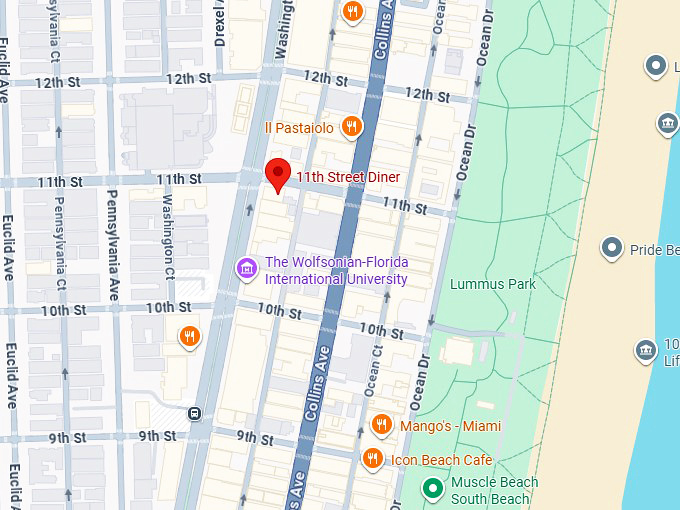 16. 11th street diner map
