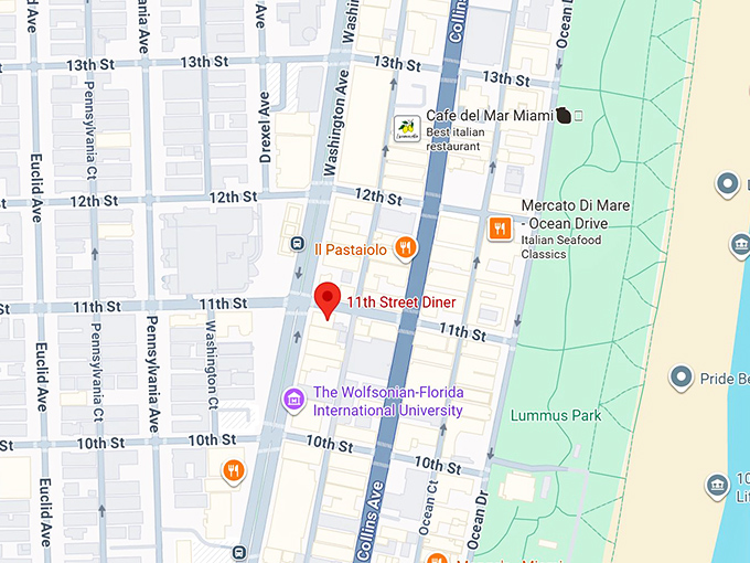 16. 11th street diner map