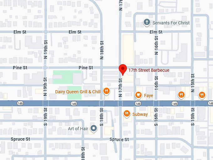 16. 17th street barbecue map
