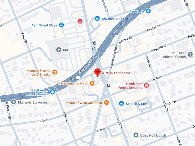 16. 4 paws thrift store map