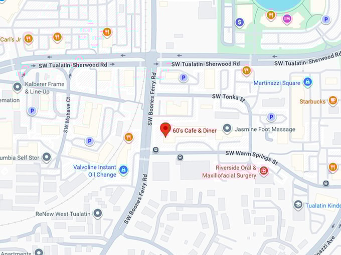 16. 60's cafe & diner map