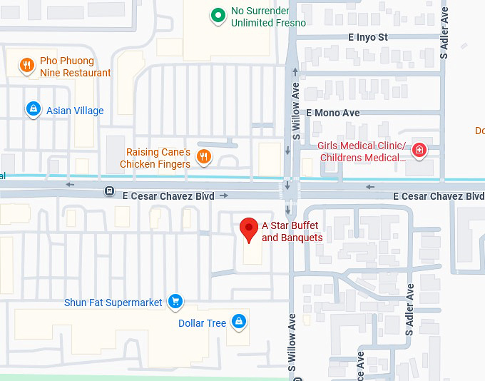 16. a star buffet and banquets map