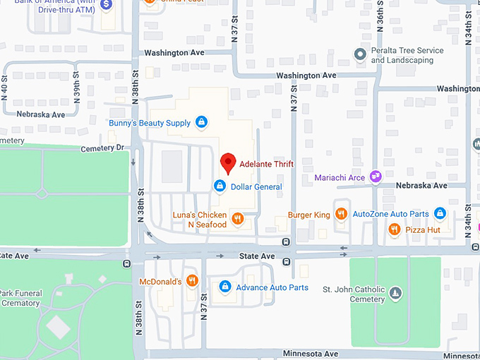 16. adelante thrift map