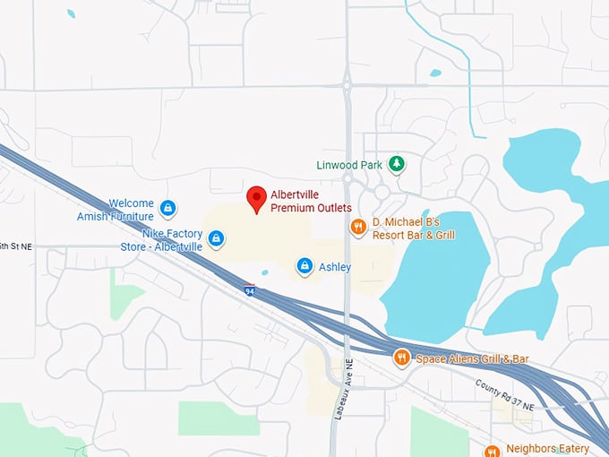 16. albertville premium outlets map