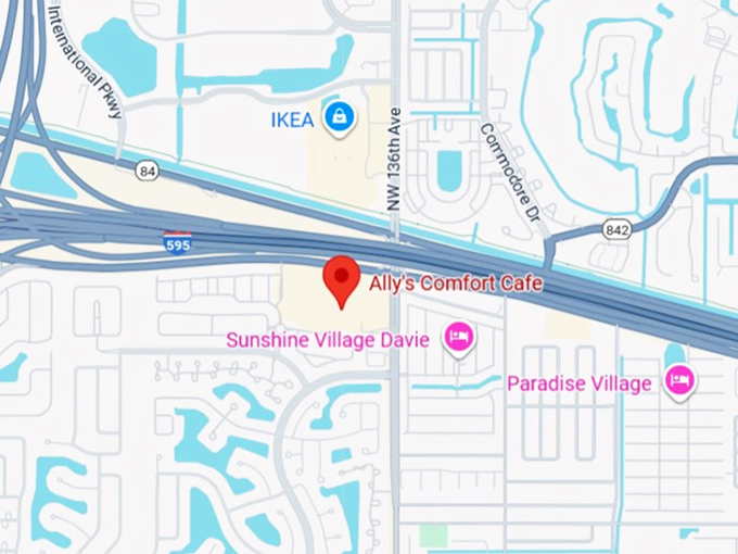 ally's comfort cafe map