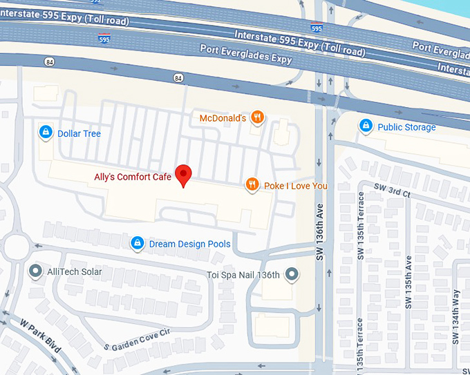 16. ally's comfort cafe map