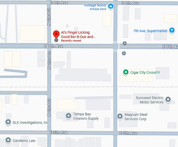 16. al's finger licking good bar b que and soul food (2302 e 7th ave) map