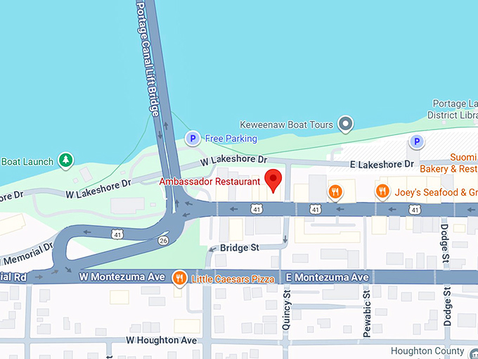 16. ambassador restaurant map